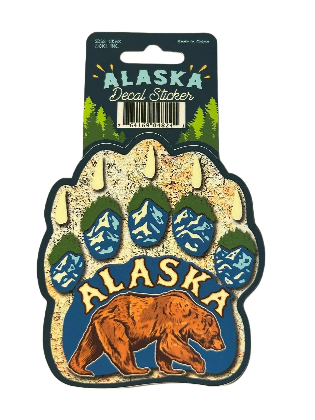 Alaska Bear Paw, Sticker — Polar Bear Gifts