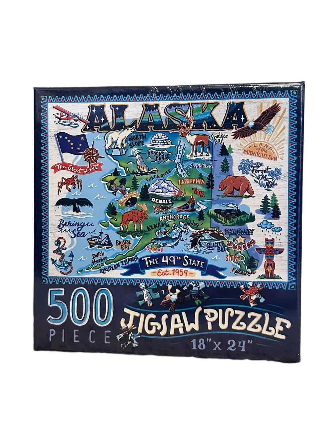 Alaska Map and Icon, Puzzle — Polar Bear Gifts