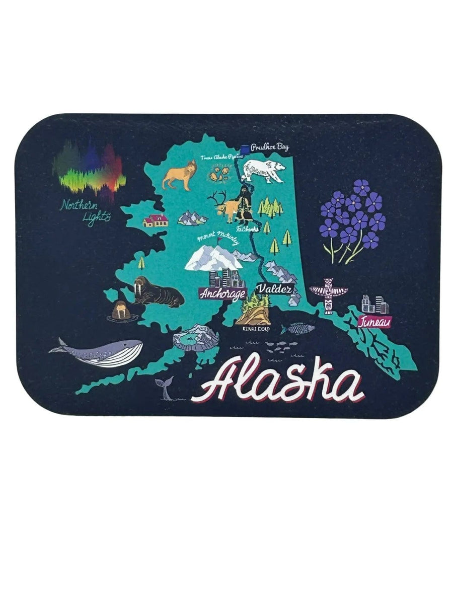 Alaska Map Icon Matte, Magnet — Polar Bear Gifts