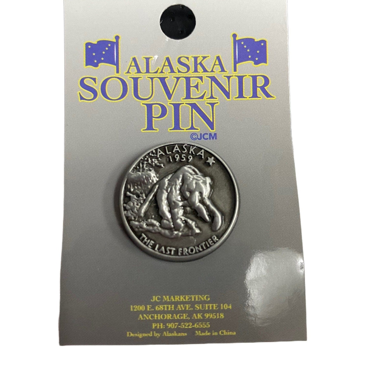 Alaska State Quarter Grizzly, Pin — Polar Bear Gifts
