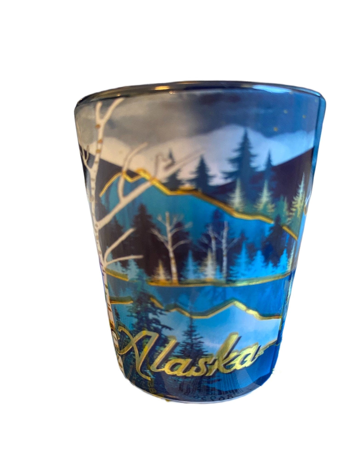 Gold Blue Mountain, Shot Glass — Polar Bear Gifts