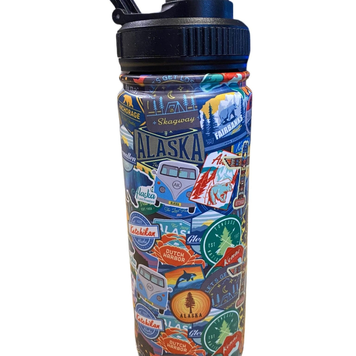 Sticker Collage, Alaska Water Bottle — Polar Bear Gifts