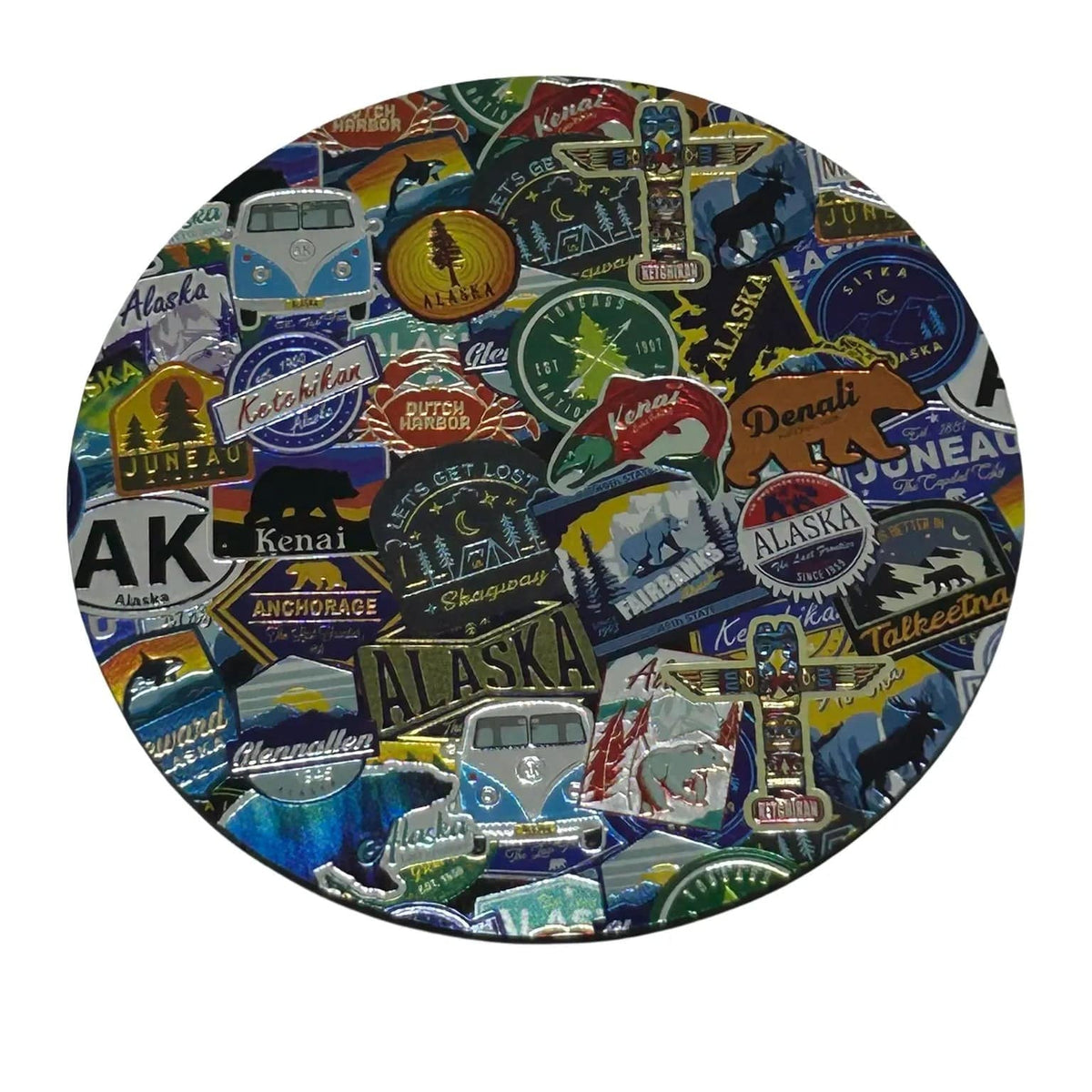 Sticker Collage Large Foil Coaster, Magnet — Polar Bear Gifts