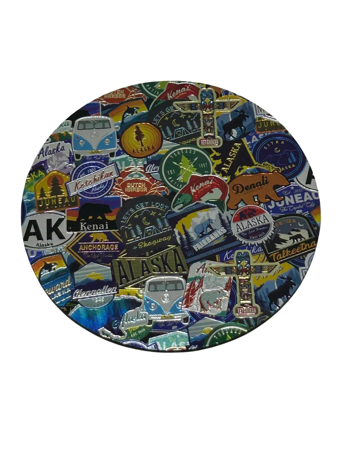 Sticker Collage Large Foil Coaster, Magnet — Polar Bear Gifts