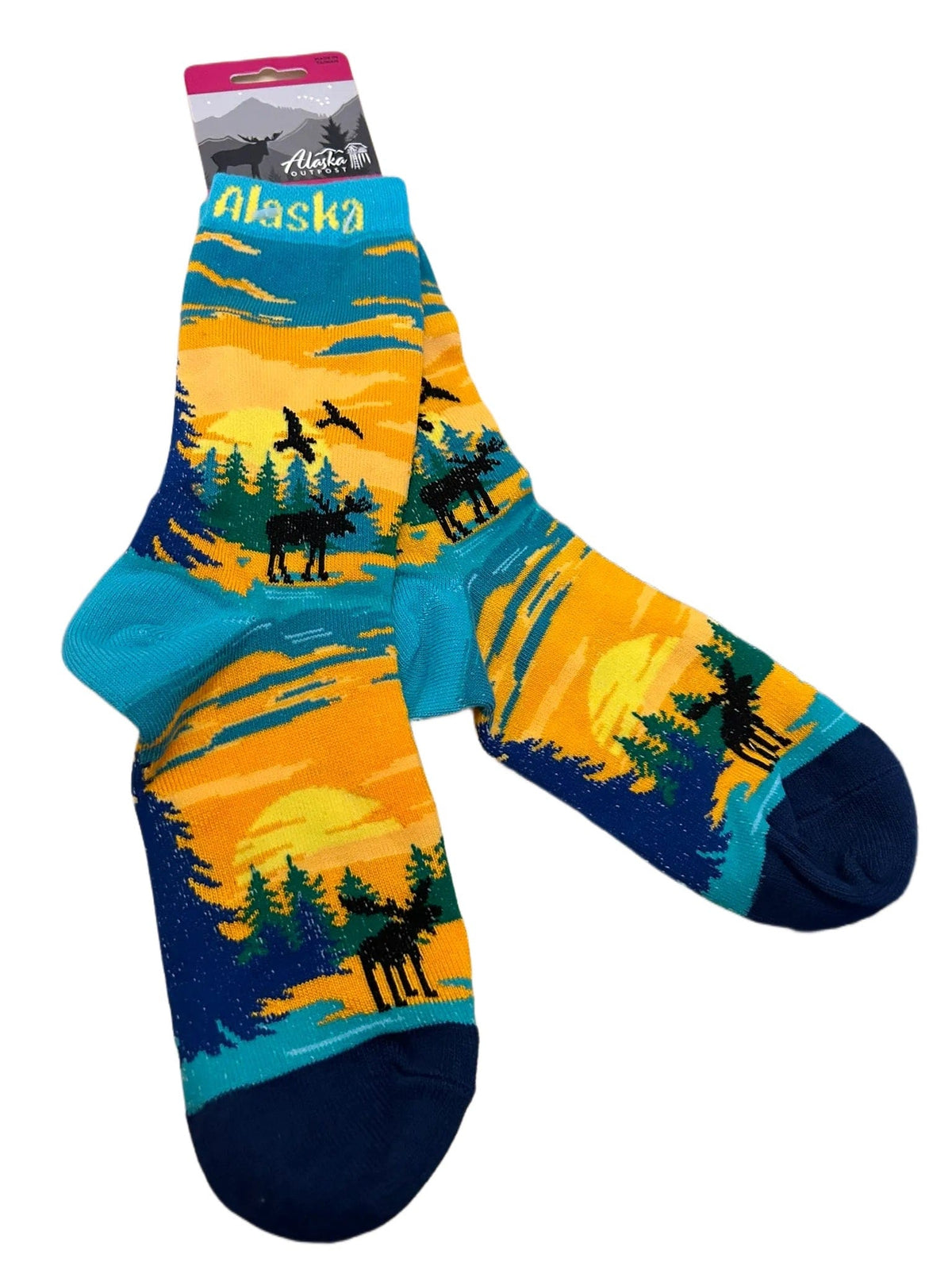 Sunset Moose, Adult Sock — Polar Bear Gifts