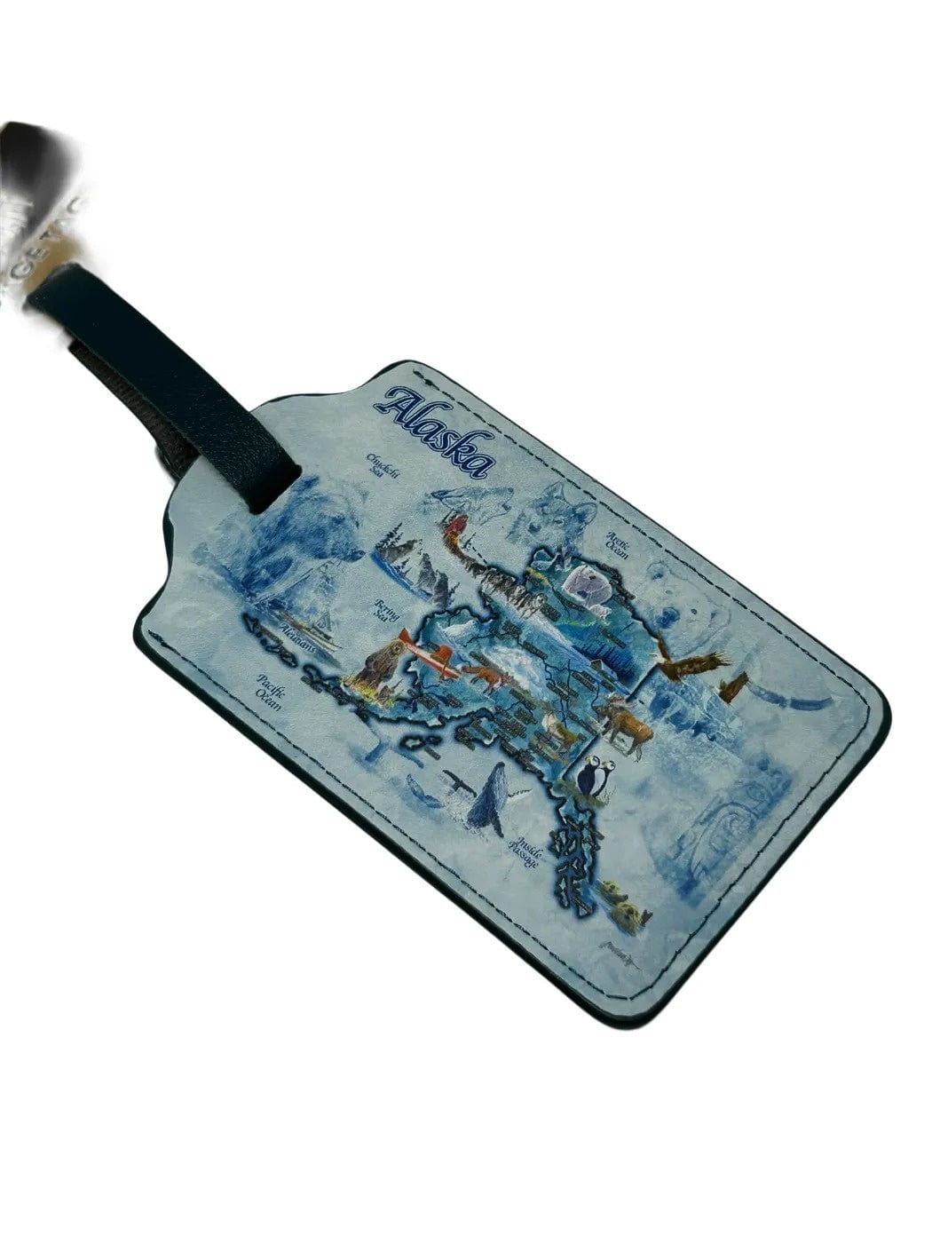 Van Zyle Alaska Map, Luggage Tag — Polar Bear Gifts