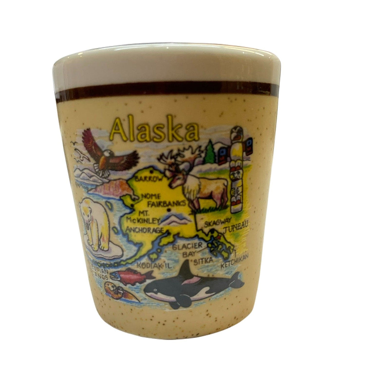 Alaska Map Ceramic Shot Glass — Polar Bear Gifts
