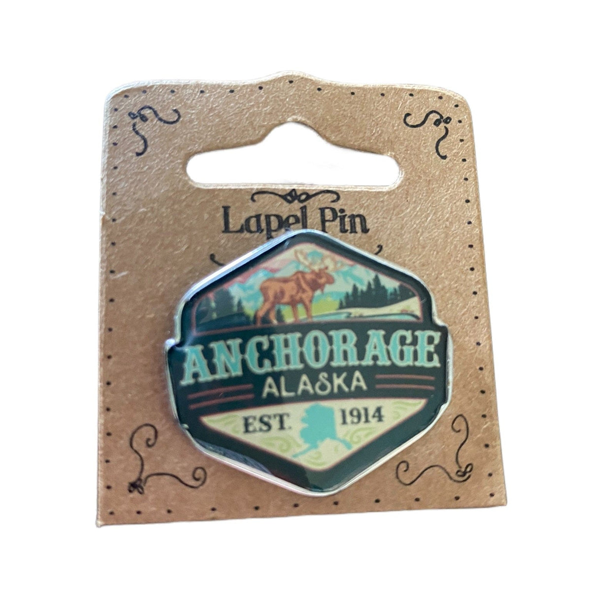 Anchorage Badge, Moose Pin — Polar Bear Gifts