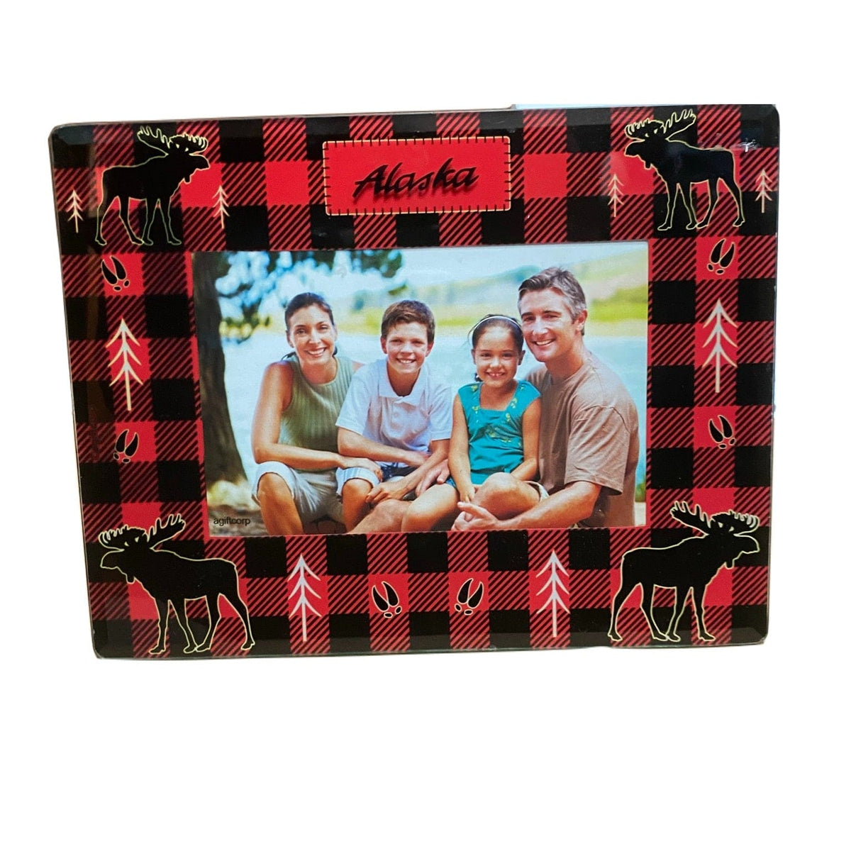 Red Plaid Moose, Picture Frame — Polar Bear Gifts